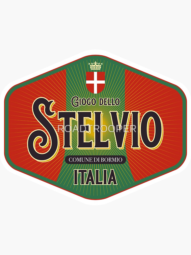 "Stelvio Pass Italia Original RoadTrooper T-Shirt + Sticker Design 2021 ...