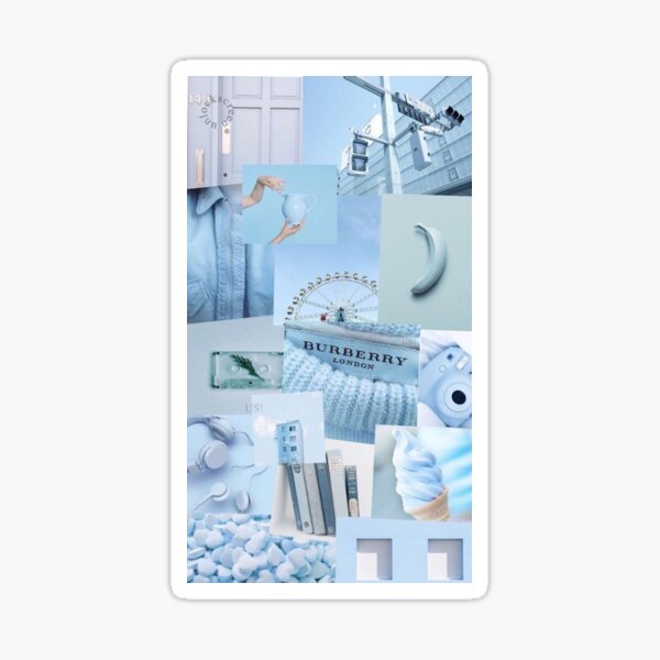 "light blue aesthetic collage" Sticker by emily-choudx | Redbubble