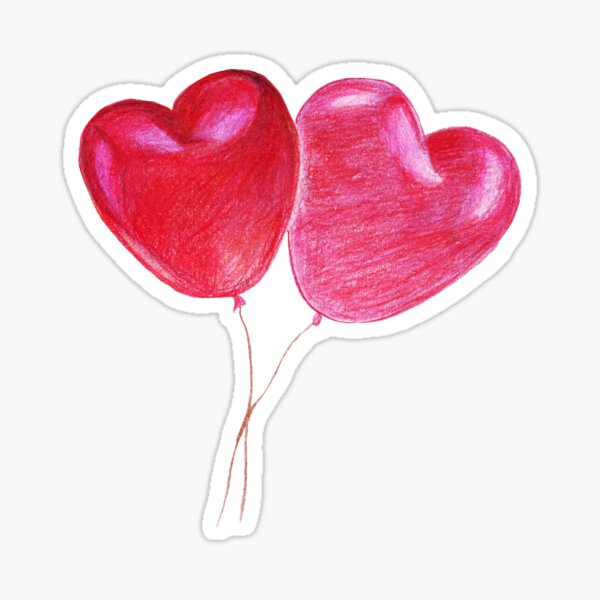 "Heart Balloons" Sticker for Sale by LidiMari | Redbubble
