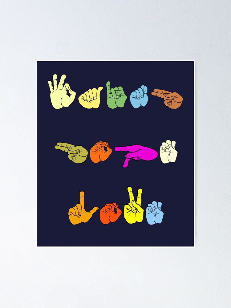 "Faith, Hope, Love in ASL (American Sign Language)" Poster by ...