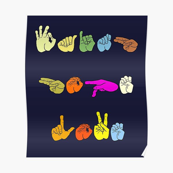 "Faith, Hope, Love in ASL (American Sign Language)" Poster by ...