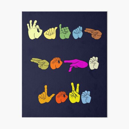 "Faith, Hope, Love in ASL (American Sign Language)" Art Board Print by ...