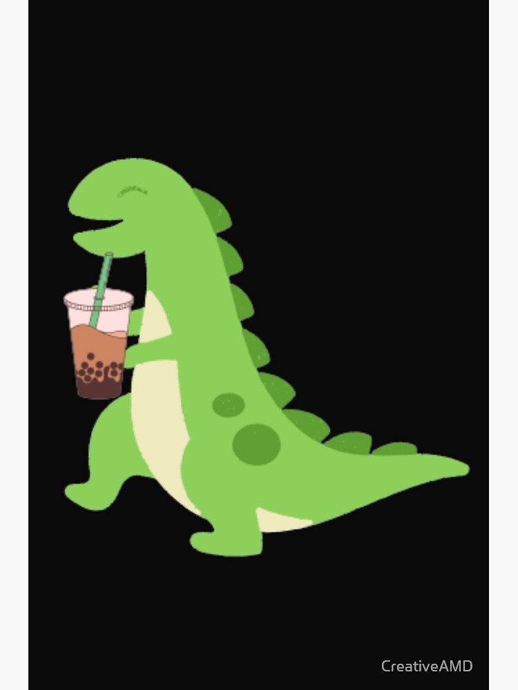 "Dino boba drinking frappuccino" Poster for Sale by CreativeAMD | Redbubble