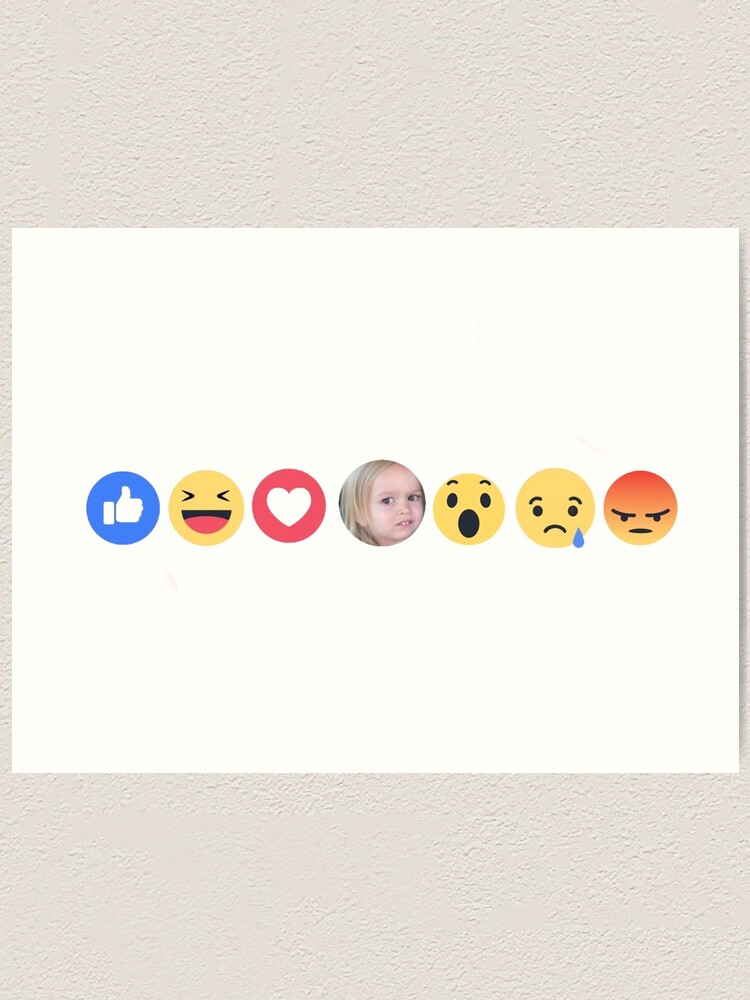 "Confused Facebook emoji" Art Print for Sale by Aishah1986 | Redbubble