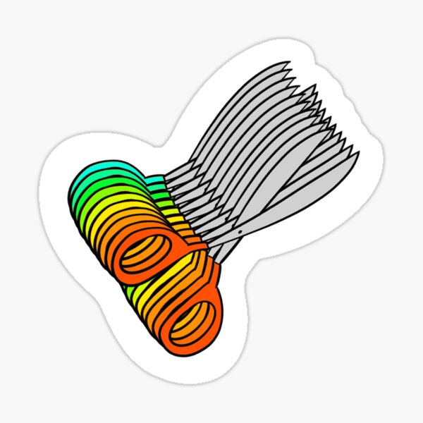 "Rainbow Scissors " Sticker by Pijau | Redbubble