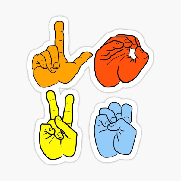 "LOVE in ASL (American Sign Language)" Sticker by BatemanBranding ...