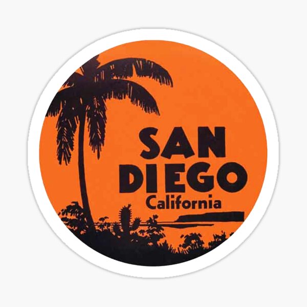 "SAN DIEGO VINTAGE CALIFORNIA STICKER " Sticker by BrickLayers | Redbubble