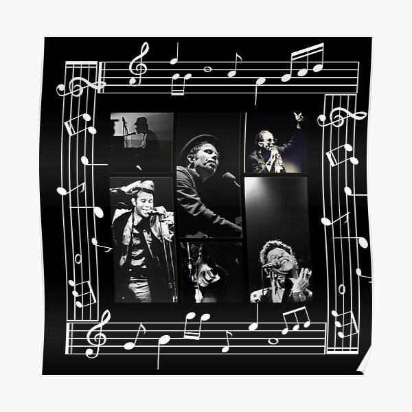 Póster «Collage de fotos de Tom Waits con partitura» de jwebmarket ...