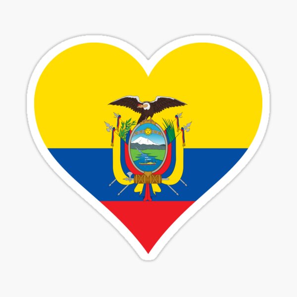 "Ecuador Ecuadorian flag flag heart" Sticker by GeogDesigns | Redbubble