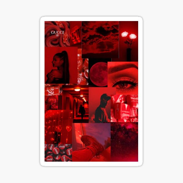 "Red Aesthetic " Sticker for Sale by valdeaud000 | Redbubble