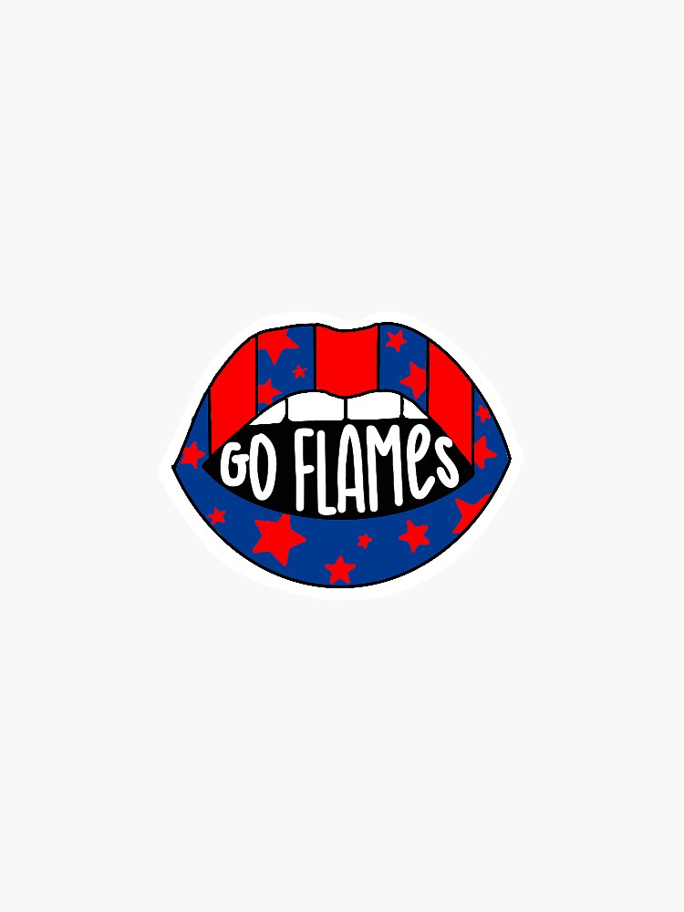 "Go Flames Star Lip Sticker" Sticker by collegethingss | Redbubble