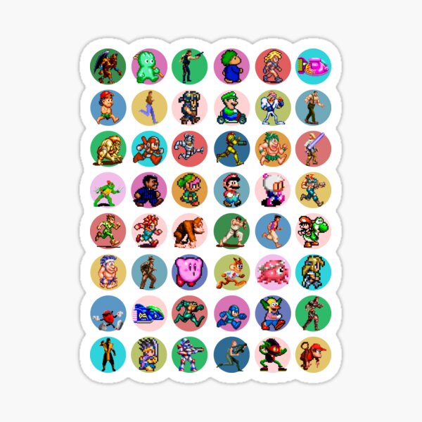 "16BIT ICONS" Sticker by PIXLTEES | Redbubble