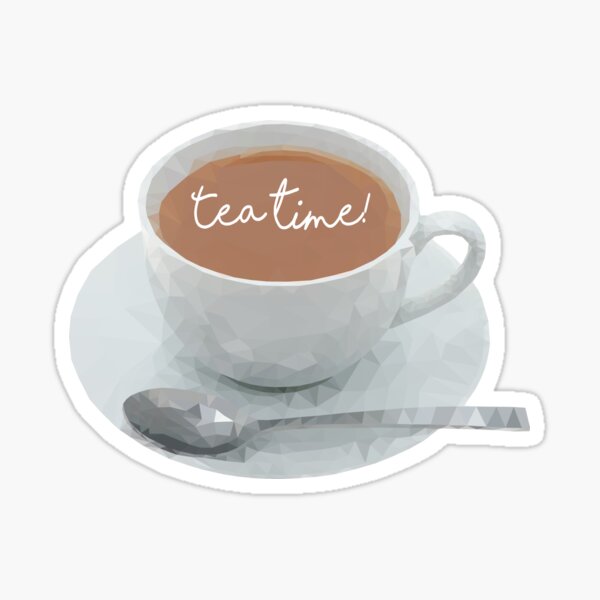 "Tea Time! Low Poly Tea and Spoon" Sticker by NatureImprimer | Redbubble