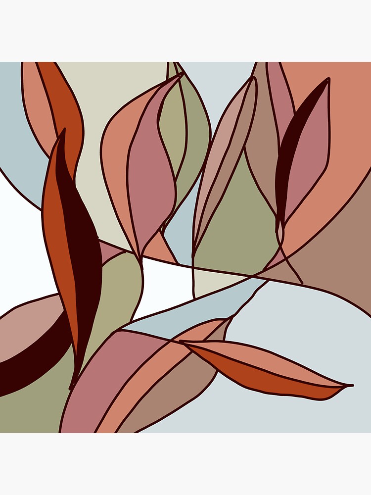 "Magical Abstract Leaves Pattern Design Art" Sticker by NancyMerkle ...