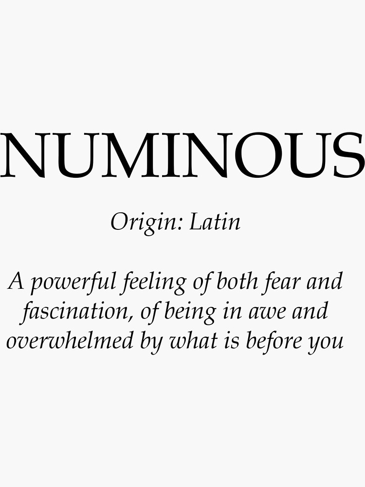 "Numinous Word Definition" Sticker for Sale by art-untethered | Redbubble