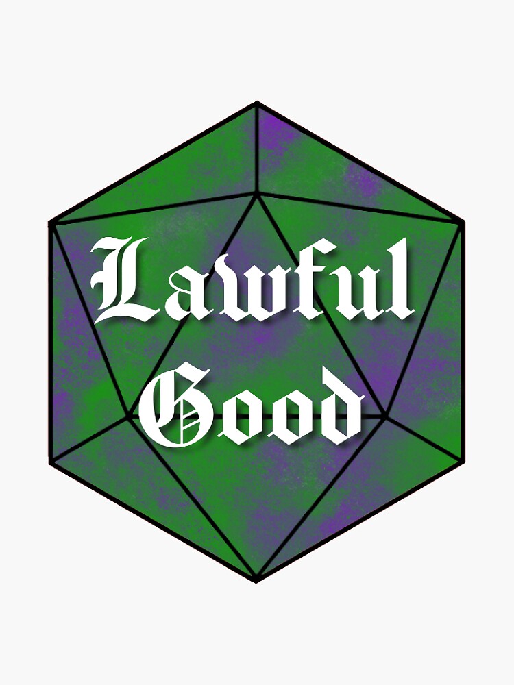 "Lawful Good Alignment d20" Sticker for Sale by BriannaZumbro | Redbubble
