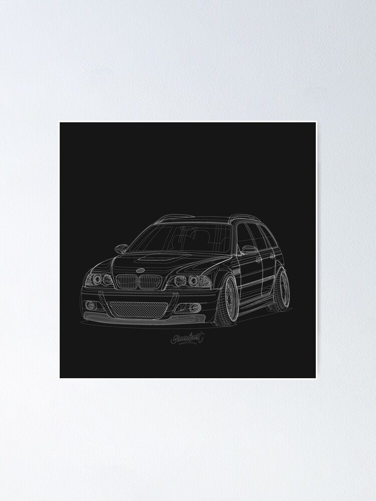 "E46 touring outline" Poster for Sale by -GrandeArt- | Redbubble