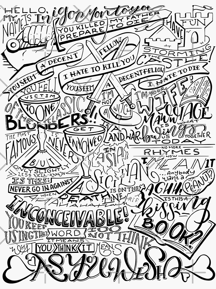 "Princess Bride Quotes" Sticker for Sale by catlashley | Redbubble