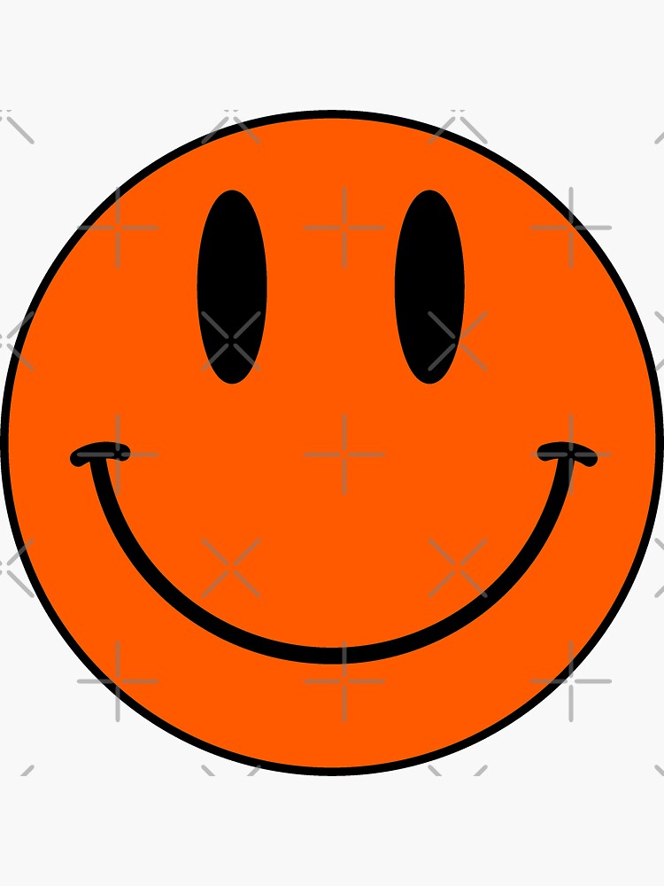 "orange smiley face" Sticker by madztess | Redbubble