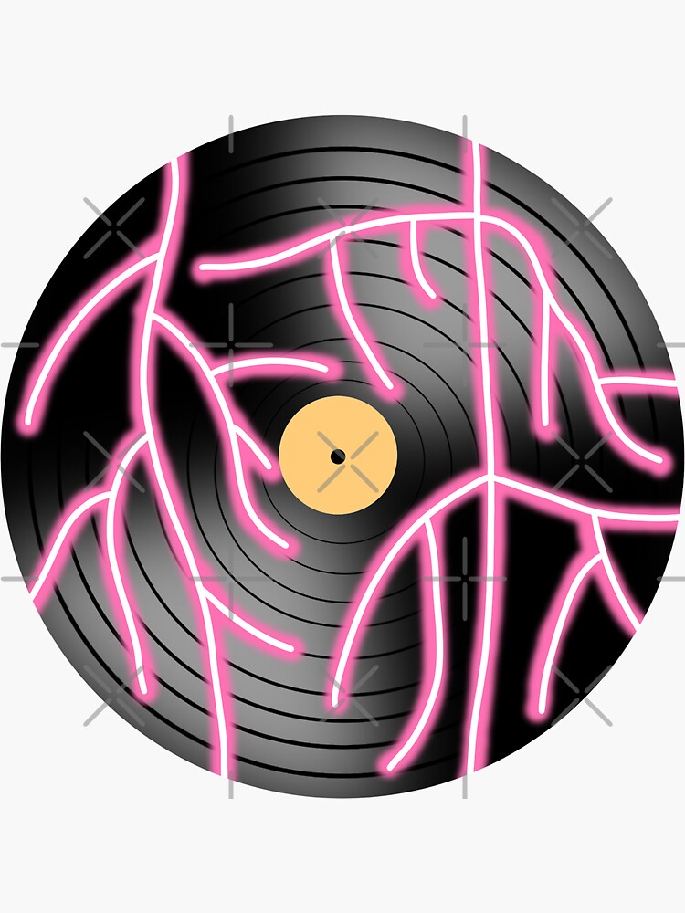 "Lightning record" Sticker for Sale by elliedoodles | Redbubble