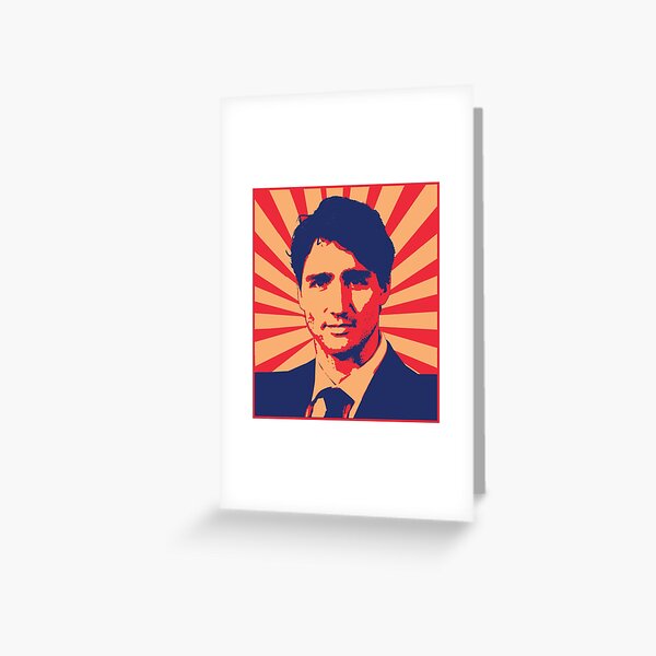 "Justin Trudeau Propaganda Art" Greeting Card by popdesigner | Redbubble