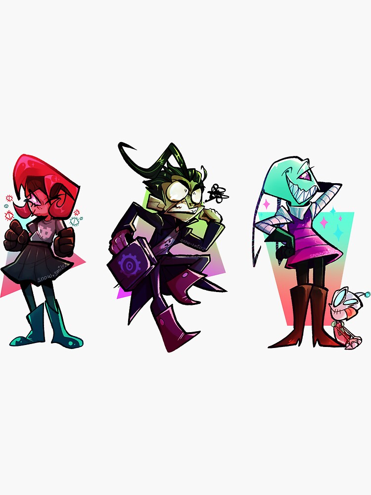 "Gaz, Dib, and Zim + Gir Sticker Pack | Invader Zim" Sticker for Sale ...