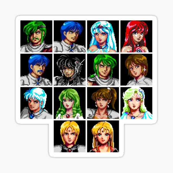 "Classic Phantasy Star 3 Character portraits" Sticker by HorneSamir35 ...