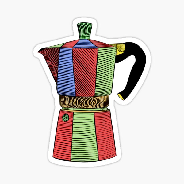 "Moka Pot Illustration" Sticker for Sale by Brokoola | Redbubble