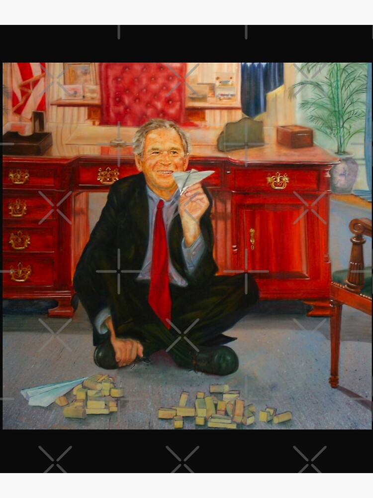 George W Bush Paper Airplanes Jenga Premium Matte Vertical Poster sold ...