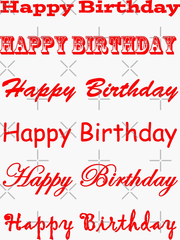 "Happy Birthday text - Red" Sticker for Sale by STHogan | Redbubble