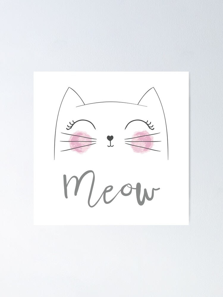 "Happy Cat Face" Poster by GUWAN | Redbubble