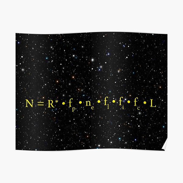 "DRAKE EQUATION of EXTRATERRESTRIAL ALIEN LIFE" Poster by Daniel ...