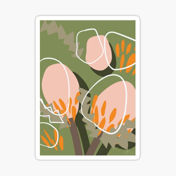 "Australian Native Floral Abstract" Sticker for Sale by fbackwelldesign ...