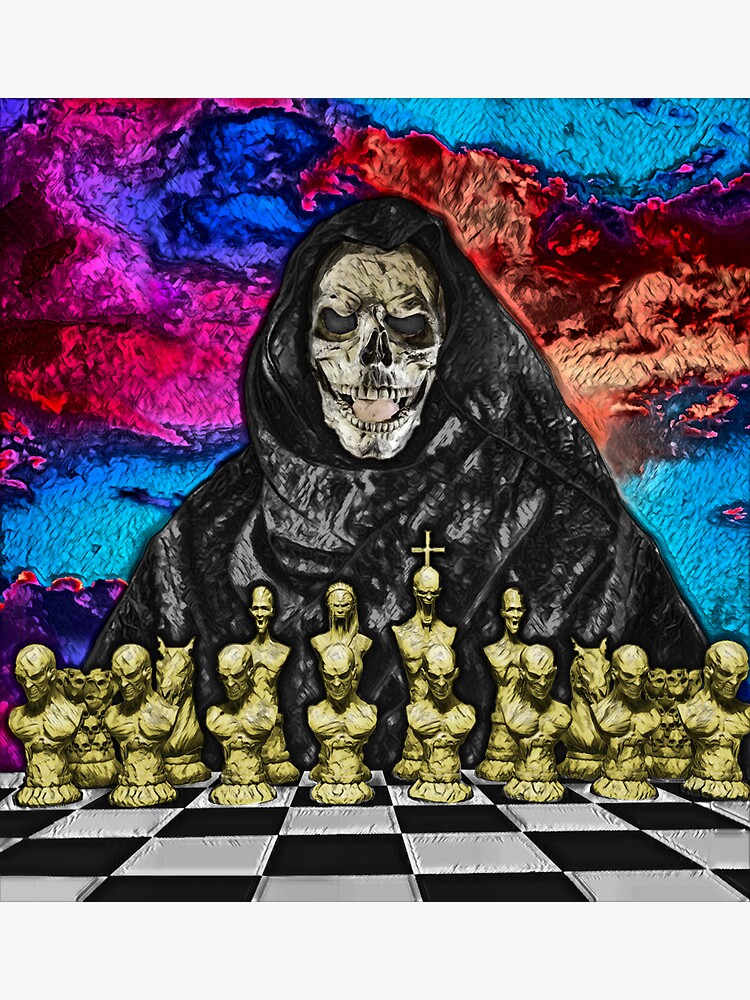 "Death plays chess" Sticker for Sale by Revier | Redbubble