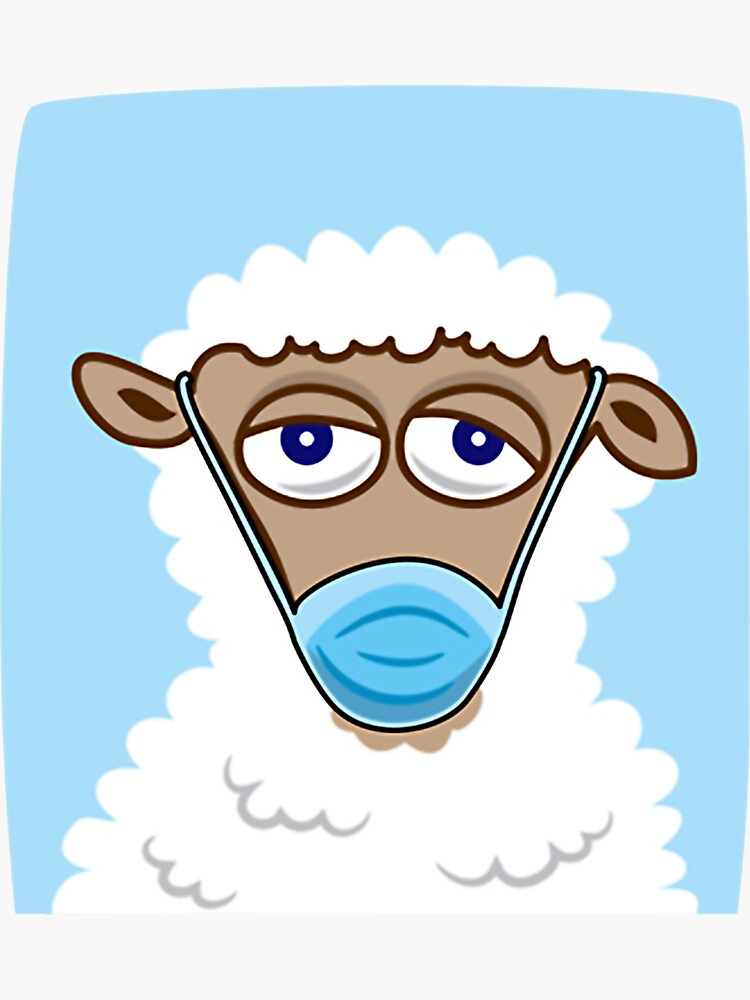 "Masked Sheep - Covid Sheep" Sticker by vestitii | Redbubble
