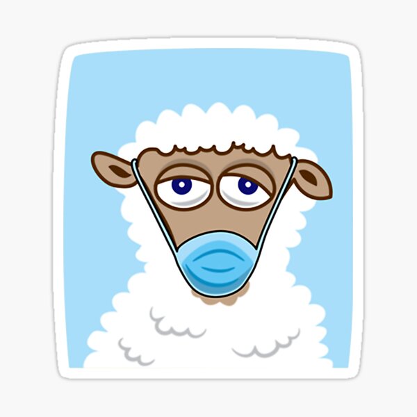 "Masked Sheep - Covid Sheep" Sticker by vestitii | Redbubble