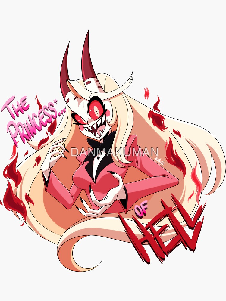 "Charlie Magne Princess of Hell!" Sticker by DANMAKUMAN | Redbubble