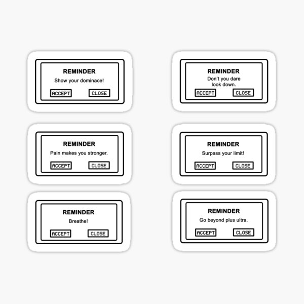 "Reminders BW Pack D (Anime Version)" Sticker for Sale by ginreiart ...