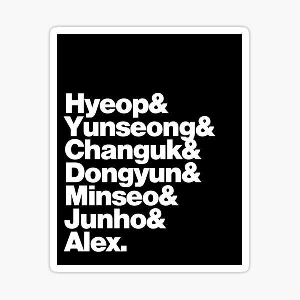 "DRIPPIN & members names" Sticker for Sale by lovely-day | Redbubble