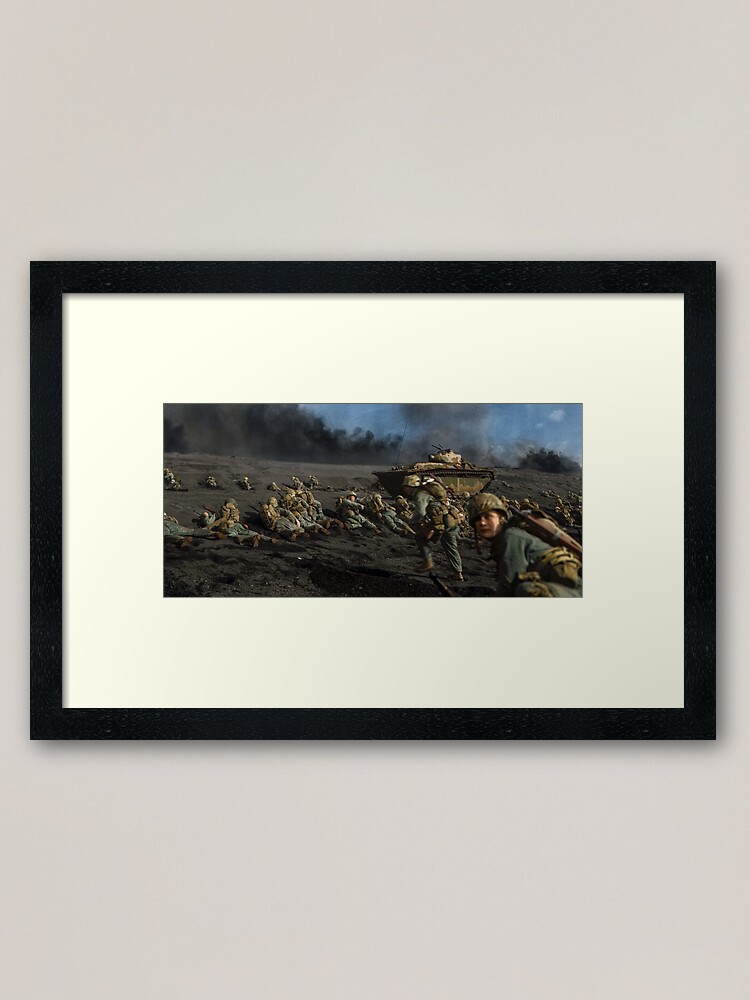 "2nd Battalion, 27th Marines landing on Iwo Jima, World War II." Framed ...