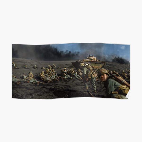 "2nd Battalion, 27th Marines landing on Iwo Jima, World War II." Poster ...