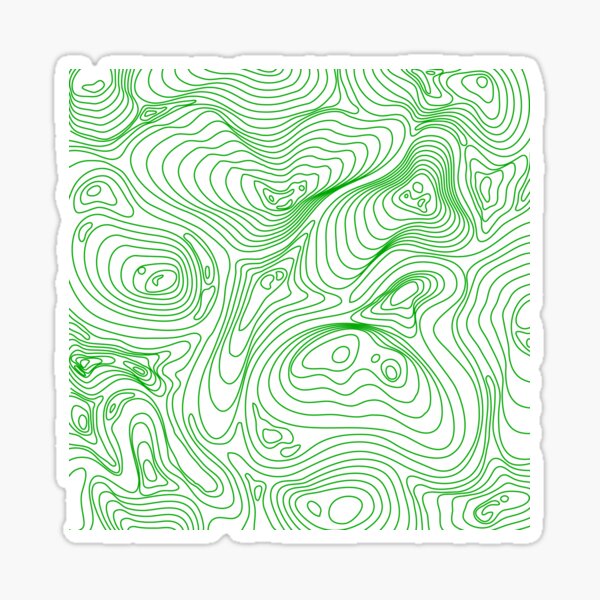 "Topography 2 Green" Sticker for Sale by LudlumDesign | Redbubble