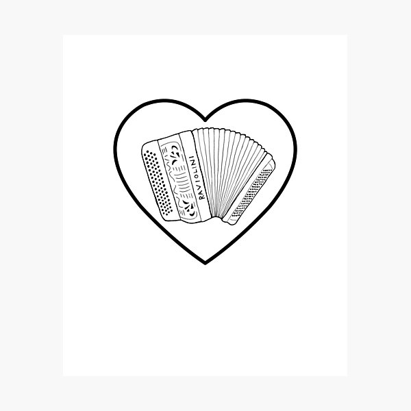 Lámina fotográfica «Accordion Valentine - Acordeón de botones cromático ...