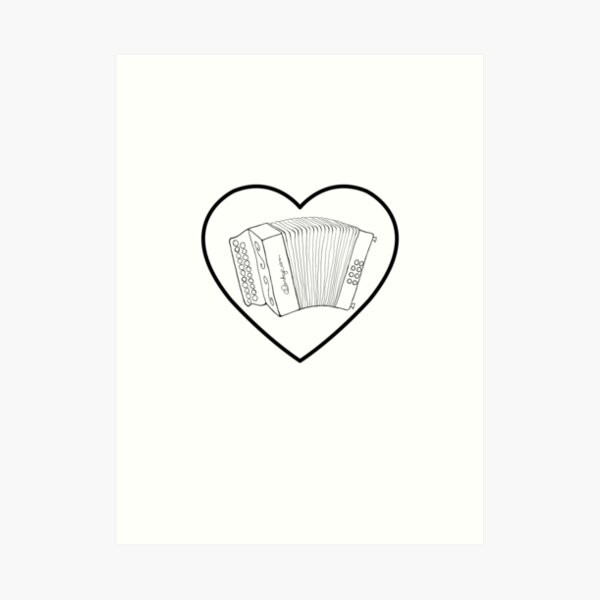 Lámina artística «Accordion Valentine - Acordeón diatónico de botones ...