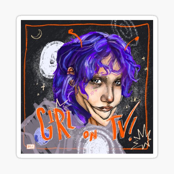 "girl on tv!" Sticker for Sale by j0ysart | Redbubble