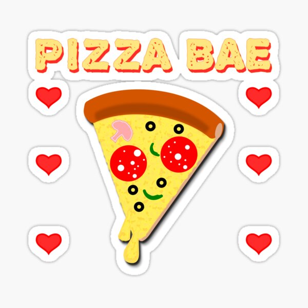 "Pizza Bae" Sticker by geoji | Redbubble