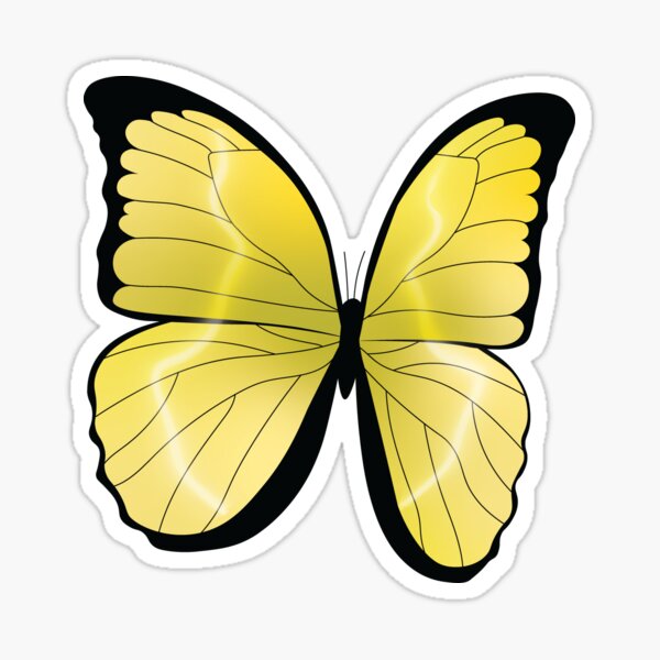 "Yellow Butterfly" Sticker by sabinako | Redbubble