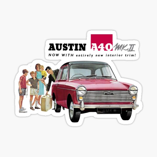 "AUSTIN A40" Sticker for Sale by ThrowbackM2 | Redbubble