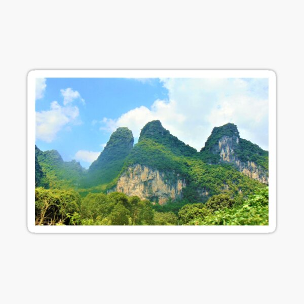 "Limestone Karst Peaks Hills View Guilin China" Sticker for Sale by ...