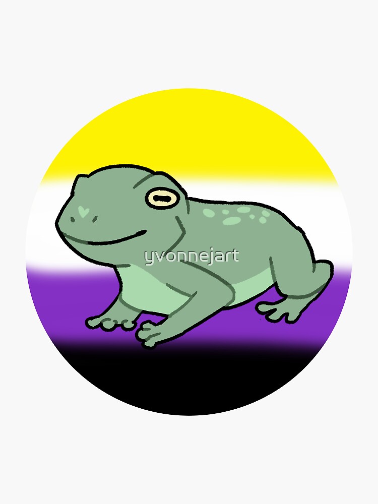 "nonbinary frog" Sticker by yvonnejart | Redbubble